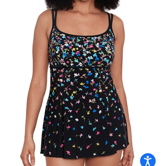 Swim | Mucho Floral Long Torso Empire Princess Seam Swimdress | Poshmark